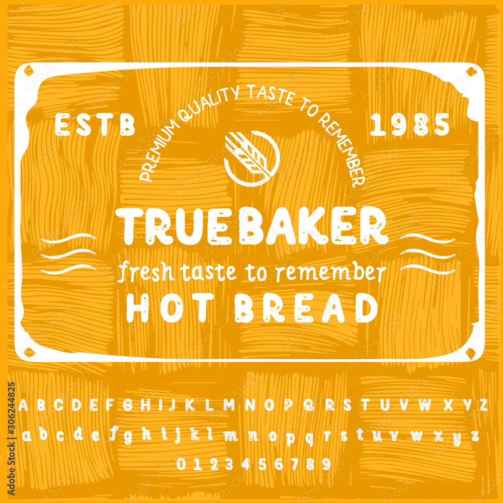 Hand Made Bakery Font custom handwritten alphabet and logotype ...