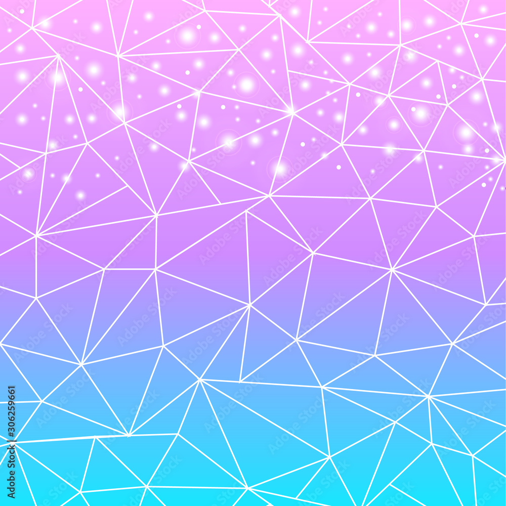 Cute background for a princess with crystals. Multicolored triangles ...