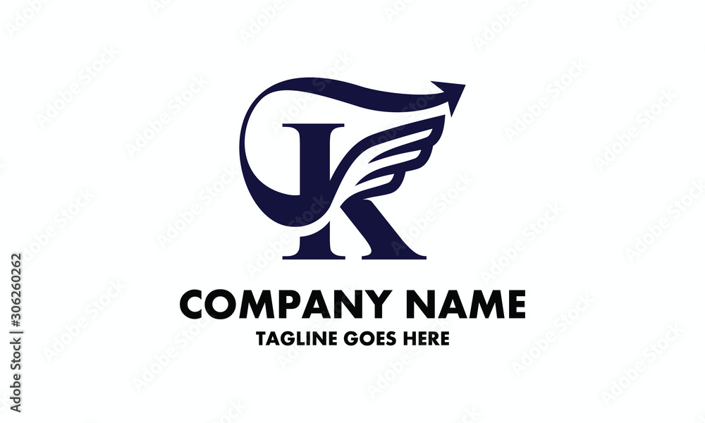 Letter K With Wings Vectors Royalty Logo Design Inspiration Stock ...