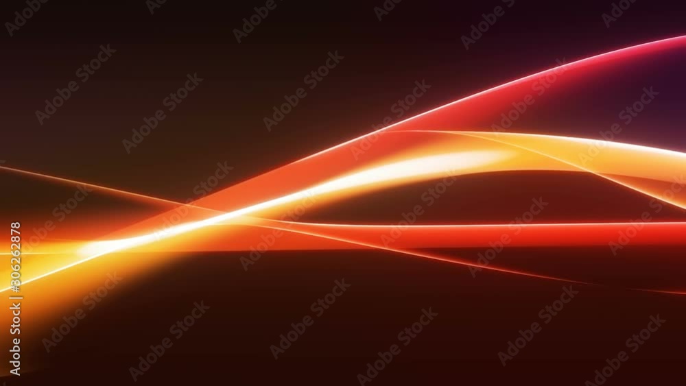 Colorful evolving smooth orange and red curved lines moving sideways ...