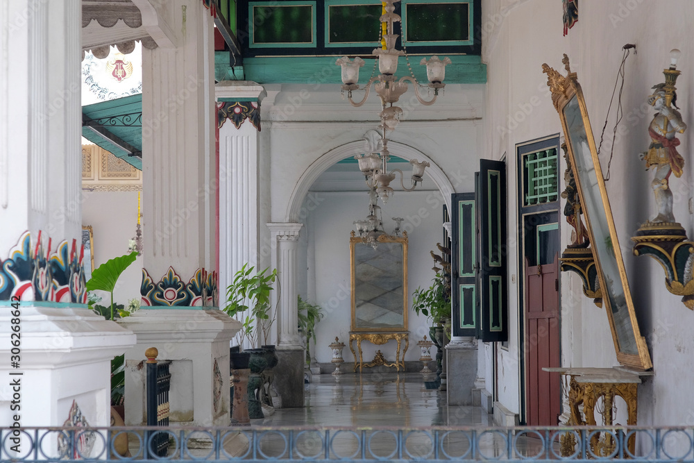 Yogyakarta, Indonesia, July 28, 2019. One of the corners of the Keraton ...