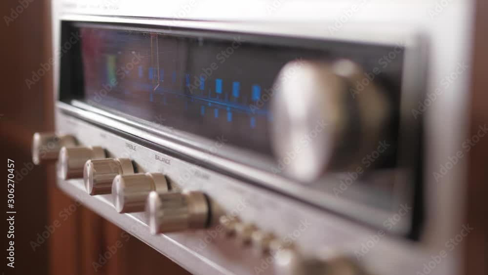 vintage old radio station tuning frequency scale search Stock Video ...