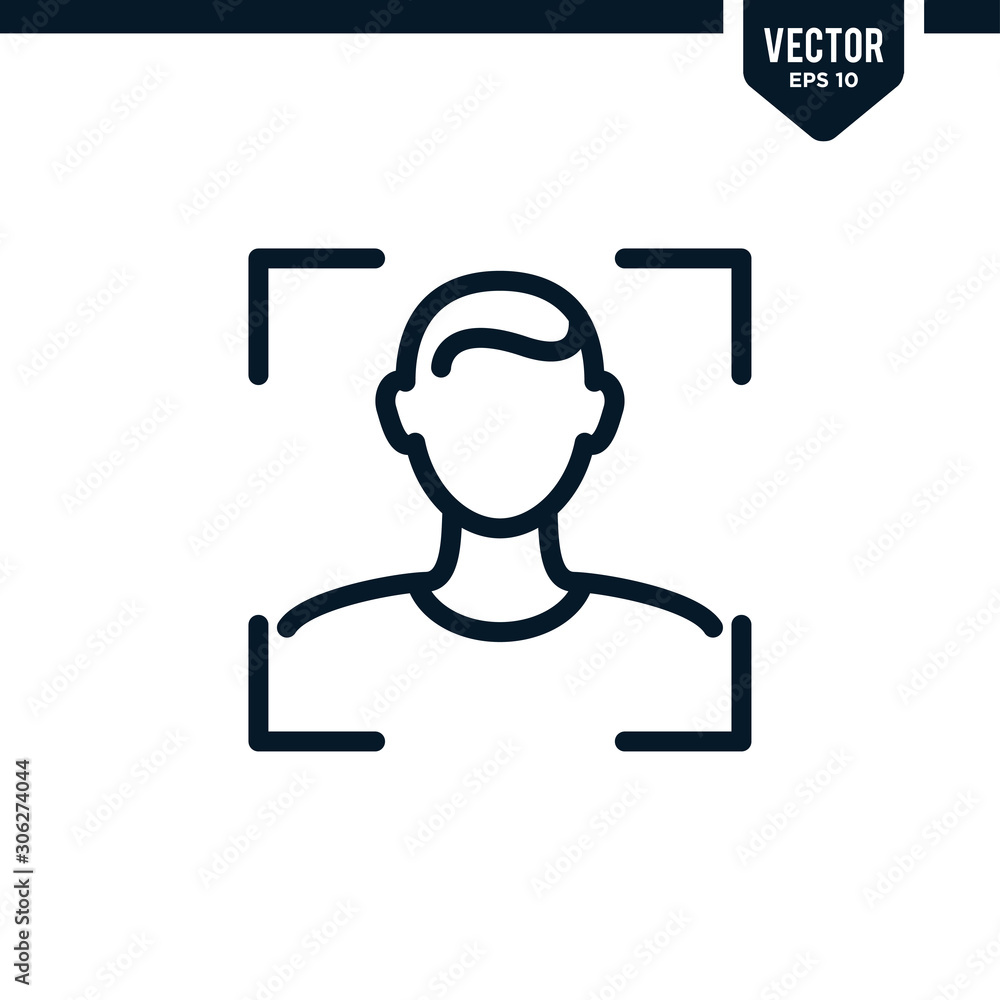 Face recognition or face detection icon Stock Vector | Adobe Stock