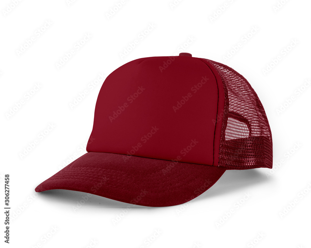 Side View Realistic Cap Mock Up In Chili Pepper Color is a high ...