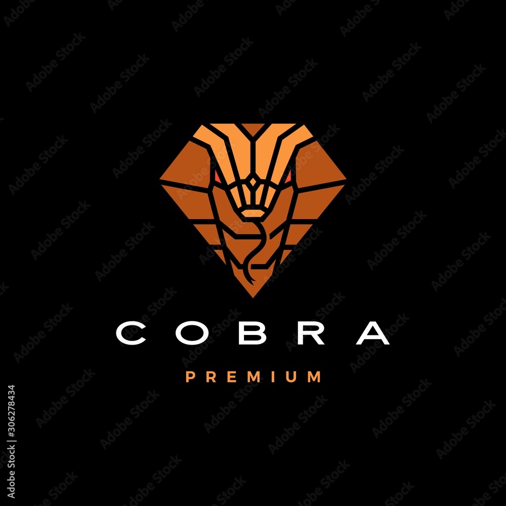 cobra logo vector icon illustration in diamond shape Stock Vector ...