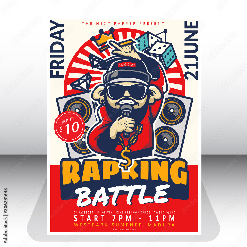 rap battle poster template Stock Vector | Adobe Stock