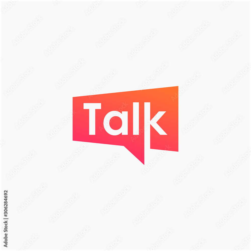 lettering talk with bubble element. talk, speak and chat concept. Chat ...