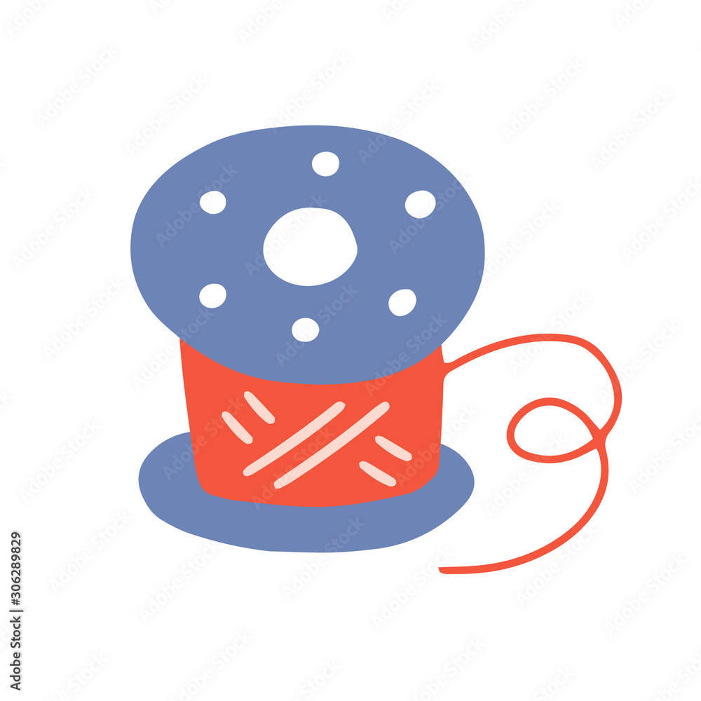 Sewing Machine Bobbin Doodle Hand Drawn Illustration Craft Drawn