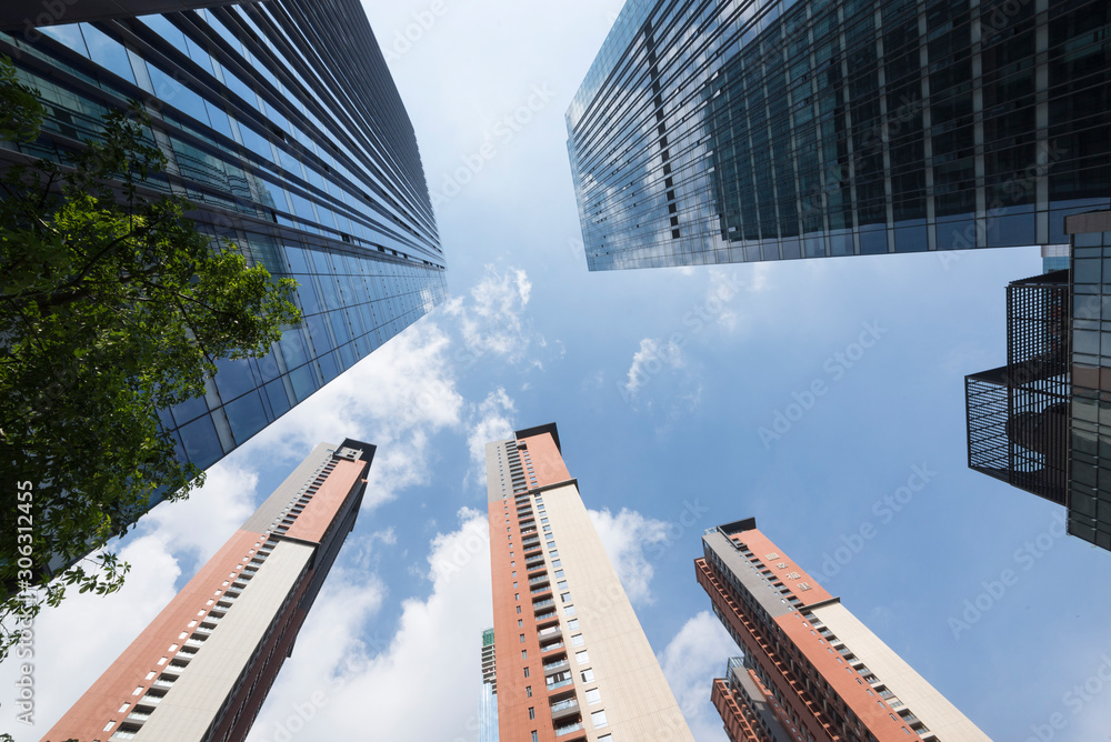 High - rise commercial buildings in modern cities Stock Photo | Adobe Stock