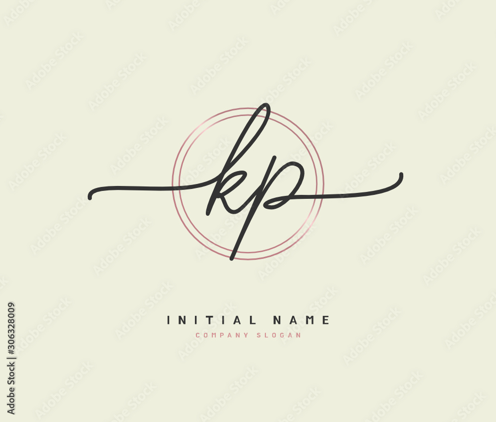 K P KP Beauty vector initial logo, handwriting logo of initial ...