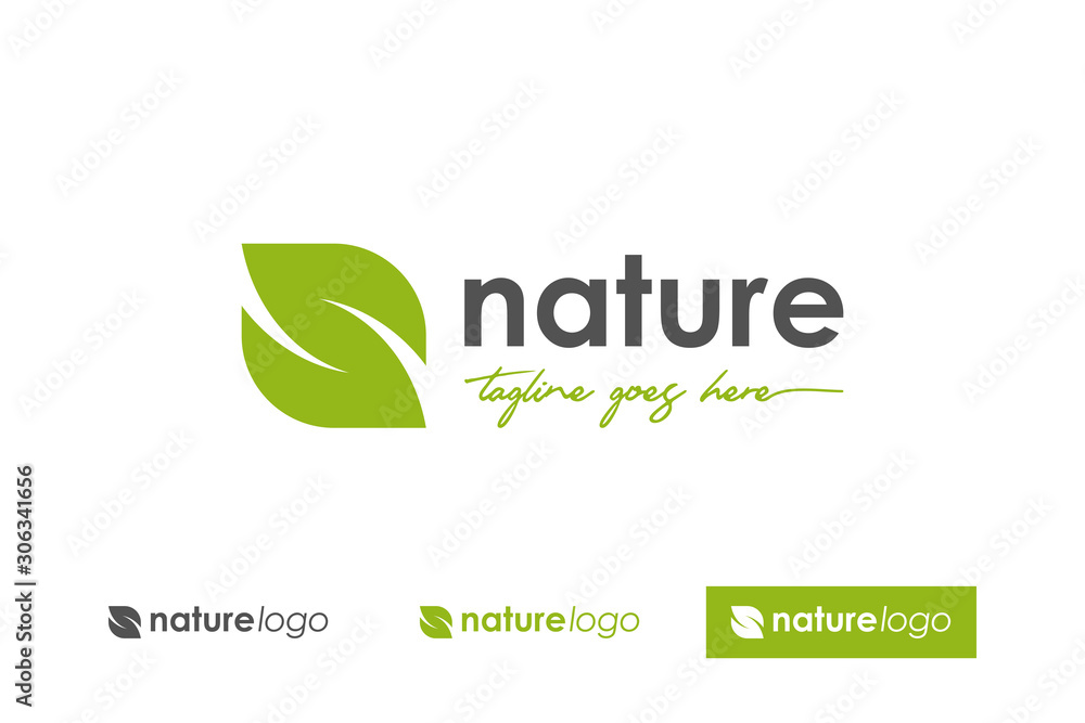 Green Nature Logo. Abstract Leaf symbol letter S Vector Logo Design ...