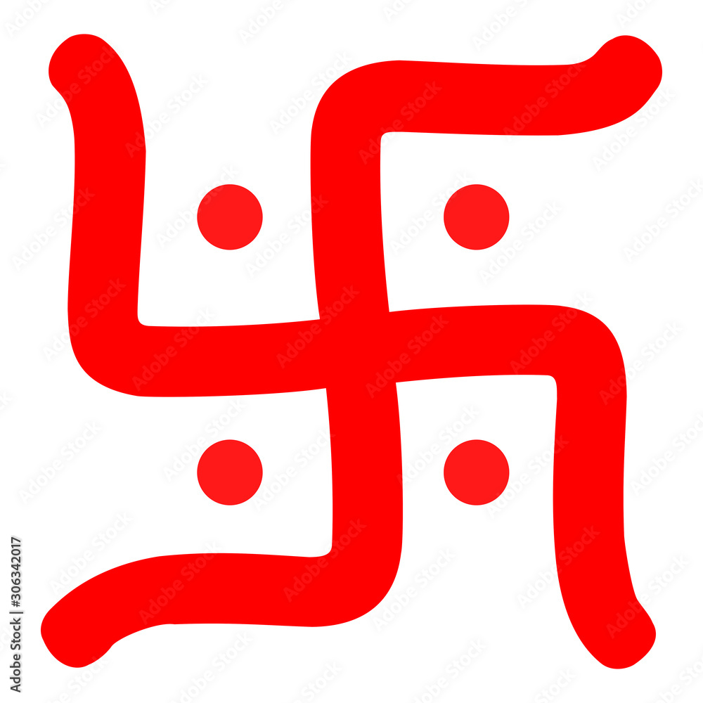 Red hindu swastika symbol Stock Illustration | Adobe Stock