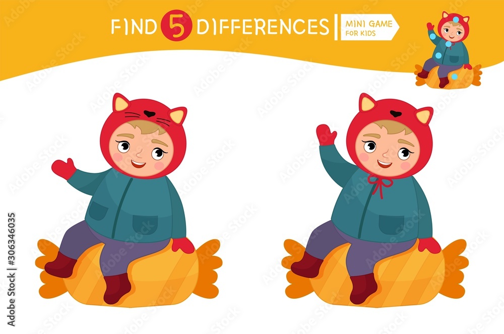 Find differences. Educational game for children. Cartoon vector ...