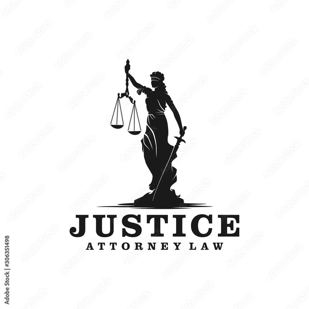 Lady Justice, justitia goddess logo for attorney and law simple clean ...