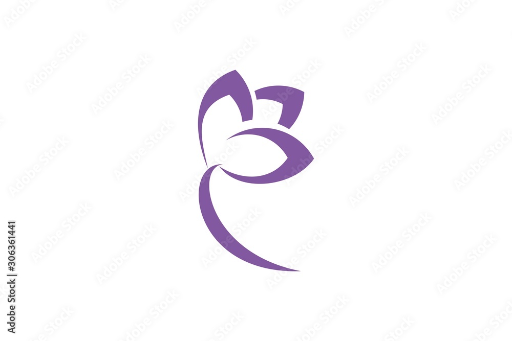 Flower simple purple logo design, Flower Icon vector, saffron flower ...