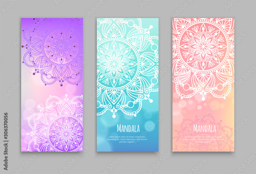 Mandala Ornament Vertical Banners Stock Vector | Adobe Stock