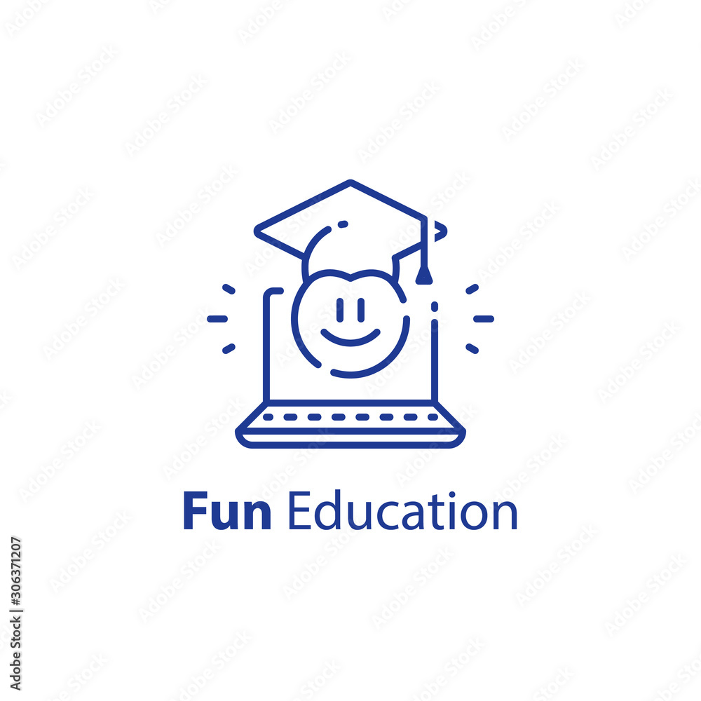 Emoticon and education concept, fun learning, preschool preparation ...