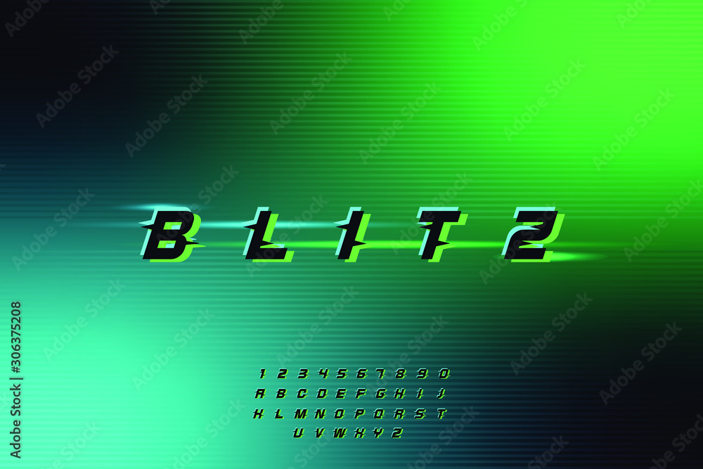 blitz. Abstract technology futuristic alphabet font, modern digital ...