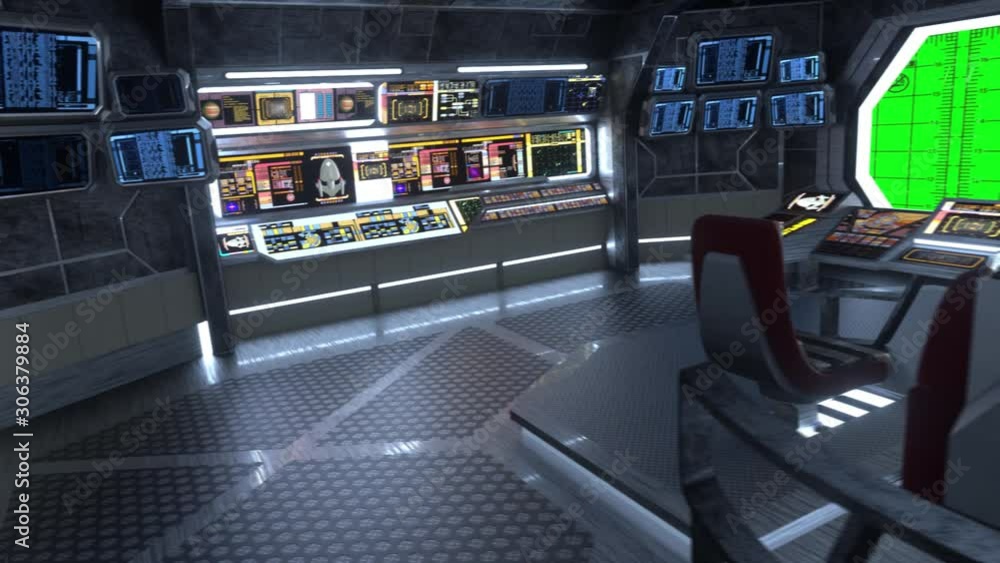 Green Screen Starship Bridge Astronaut Planet Mars Control Panel 3D ...