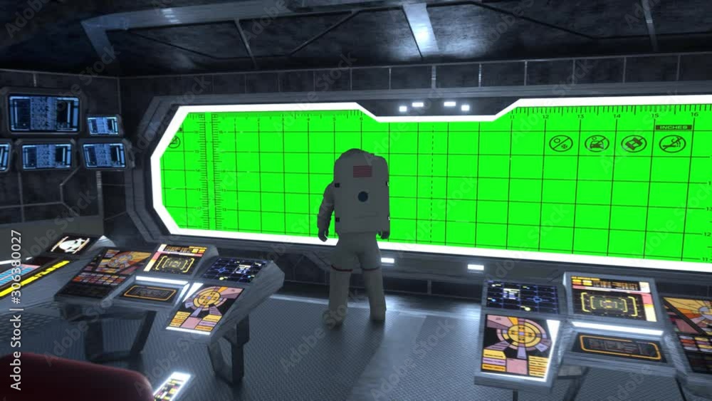 Green Screen Starship Bridge Astronaut Planet Mars Universe Control ...