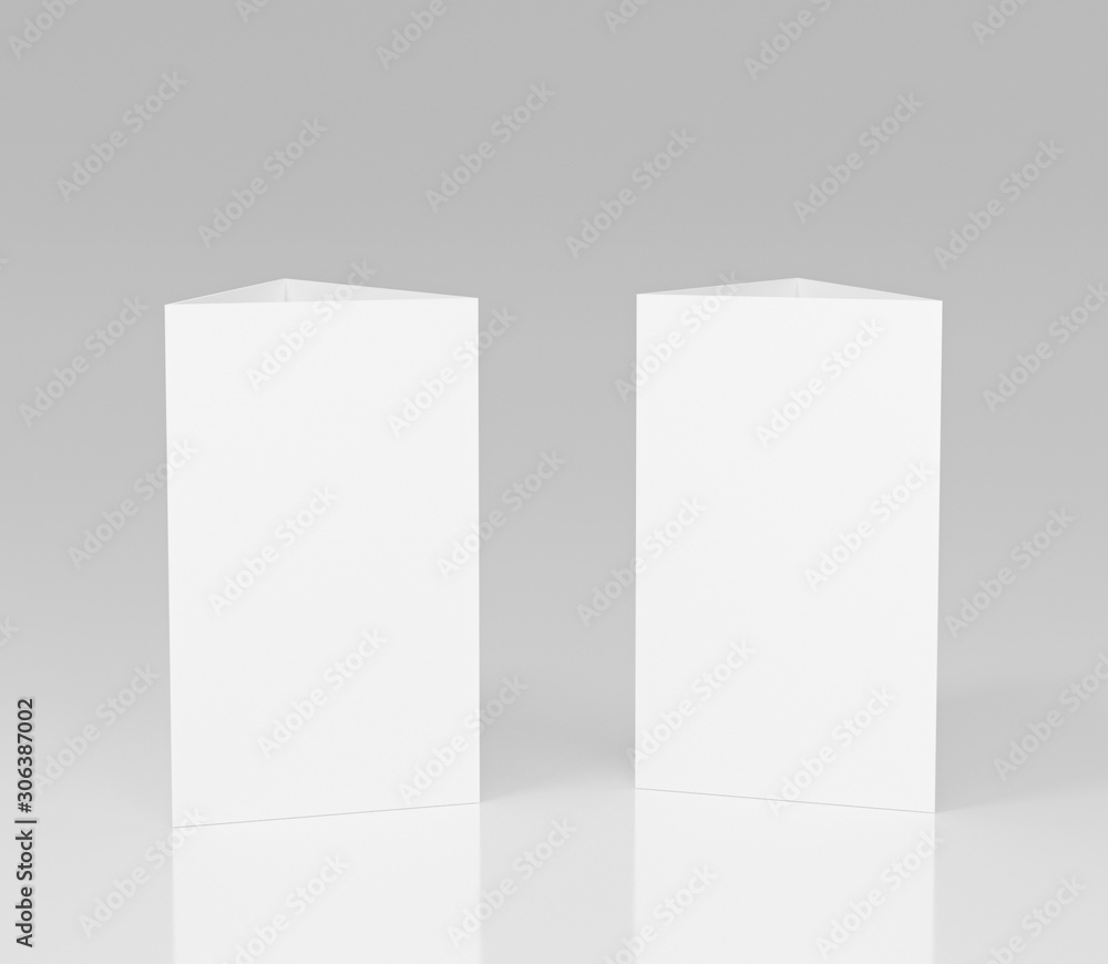 Promotional table talker isolated on white background with clipping ...