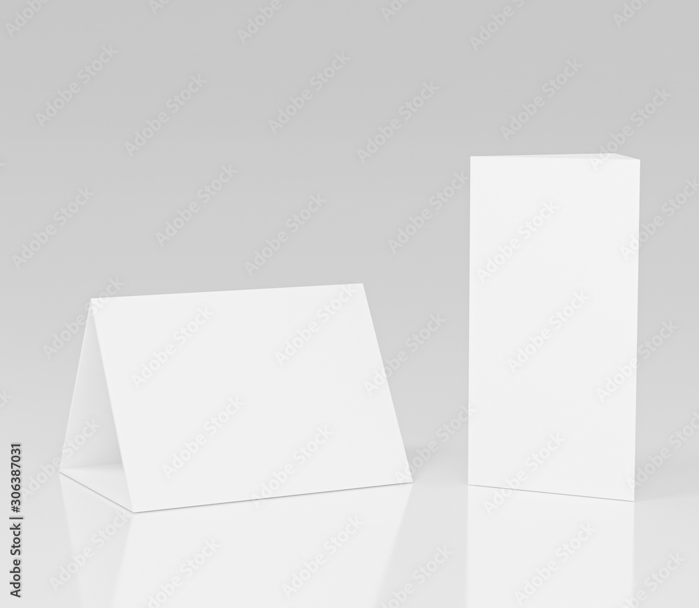 Promotional table talker isolated on white background with clipping ...