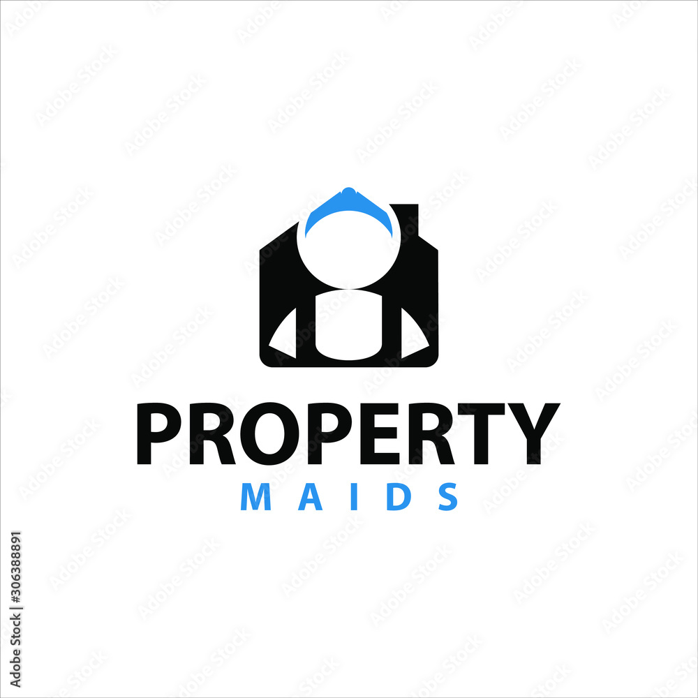 house care logo simple modern home and maid vector for design template ...