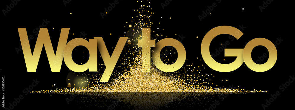 Way to Go in golden stars background Stock Photo | Adobe Stock