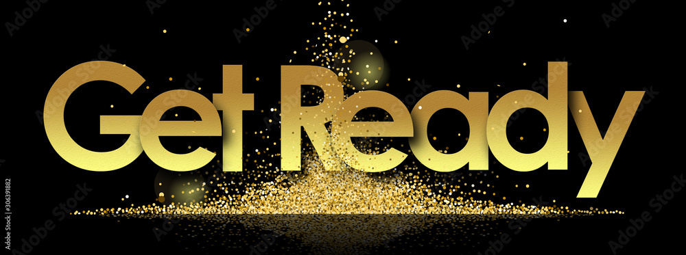 Get Ready in golden stars background Stock Photo | Adobe Stock