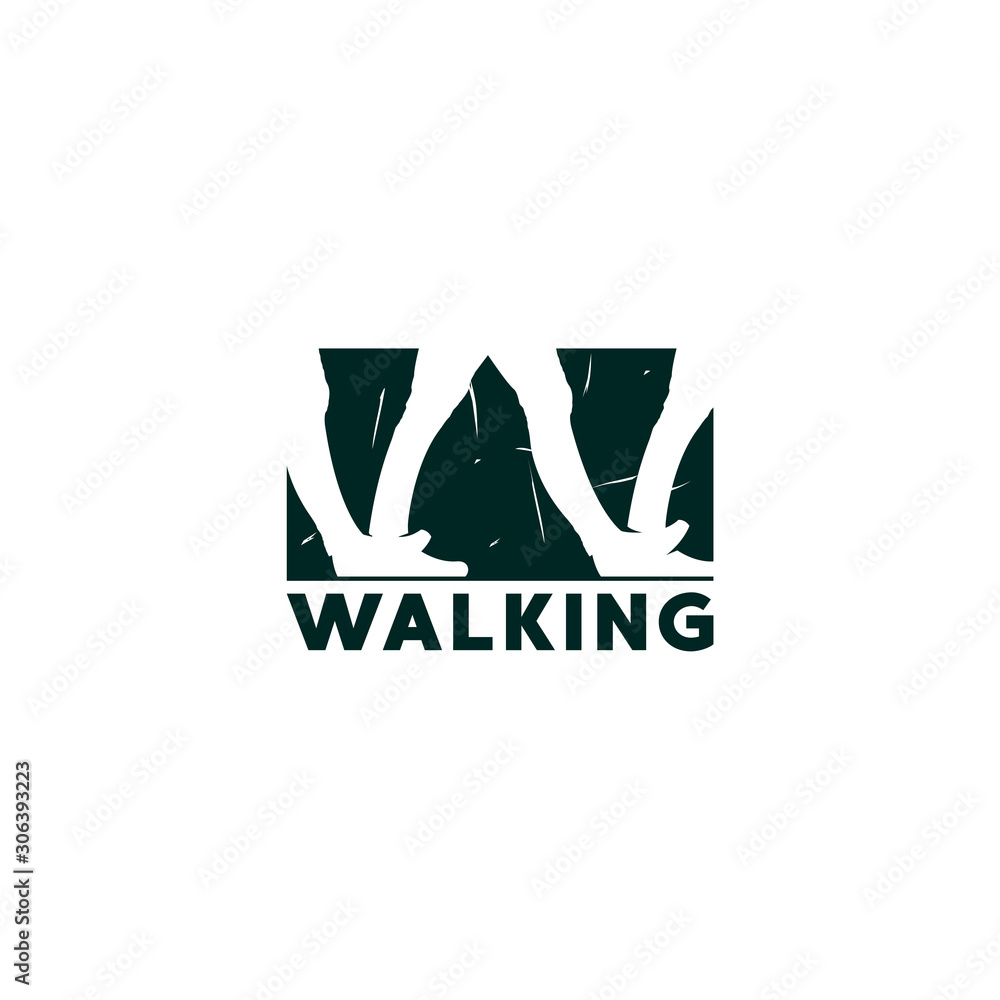 walking logo design Stock Vector | Adobe Stock
