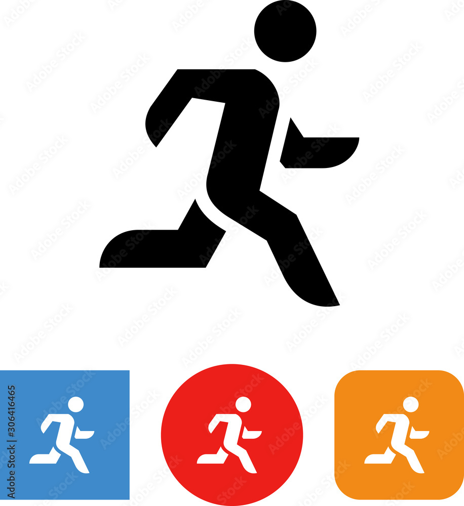 Person Running Fast Vector Icon Stock Vector | Adobe Stock