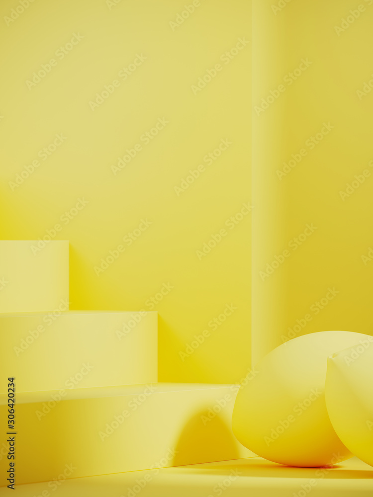 Minimal Beverage background for smoothie and drink presentation. Yellow ...