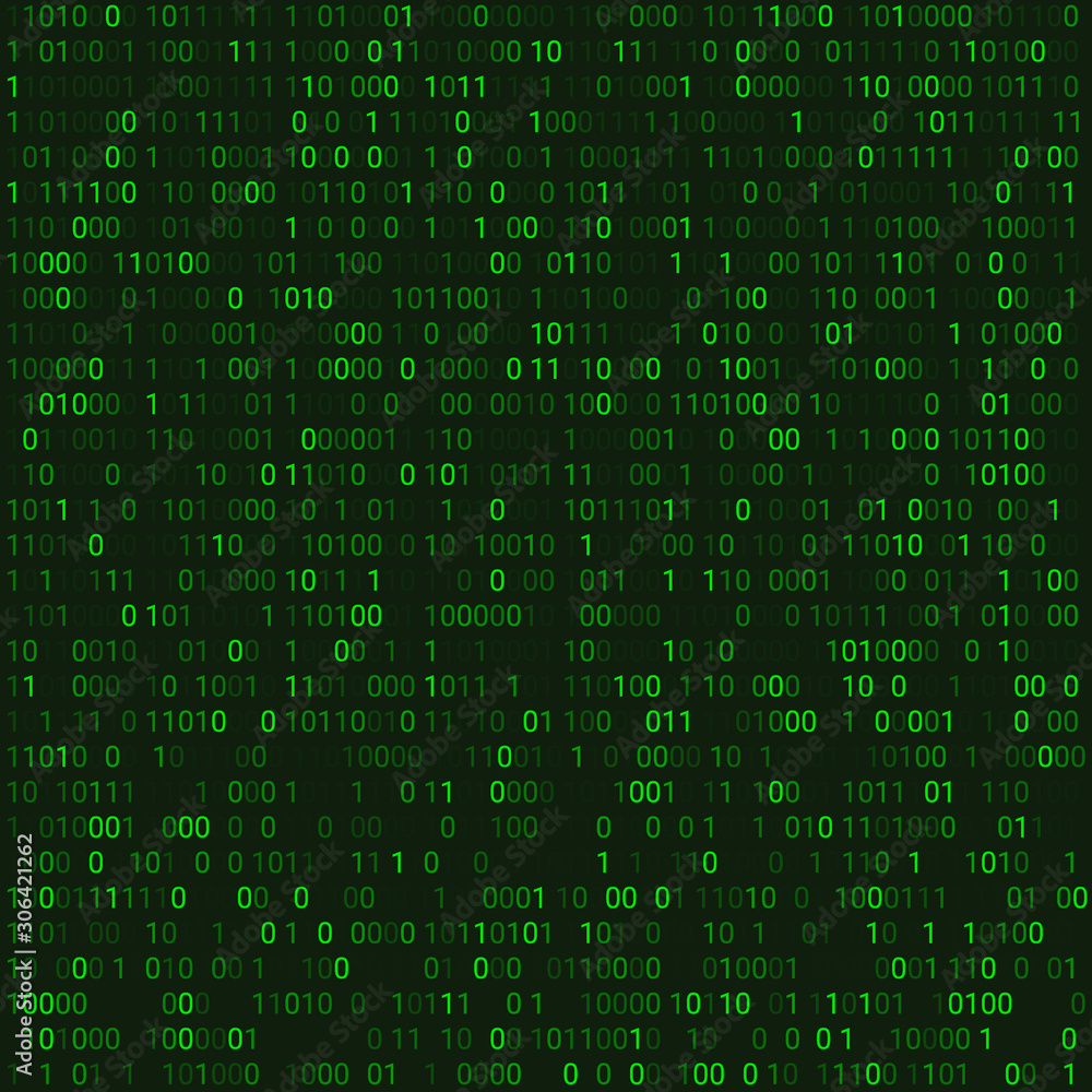 Green matrix abstract background with programming binary code. Vector ...