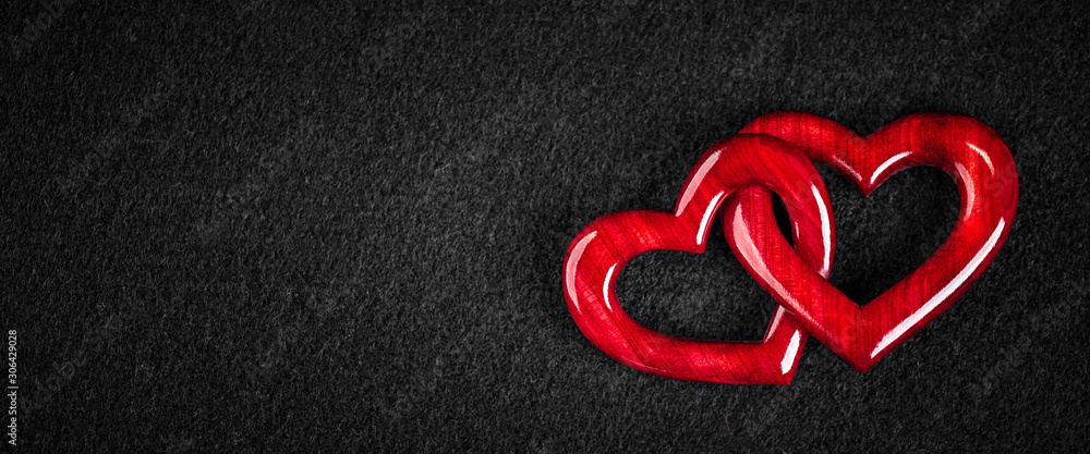 Red Interlocking Hearts