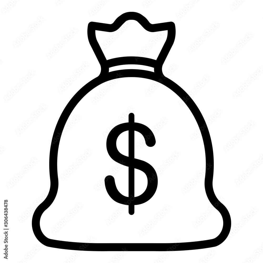 gz605 GrafikZeichnung - german: Geldsack Symbol. english: dollar ...