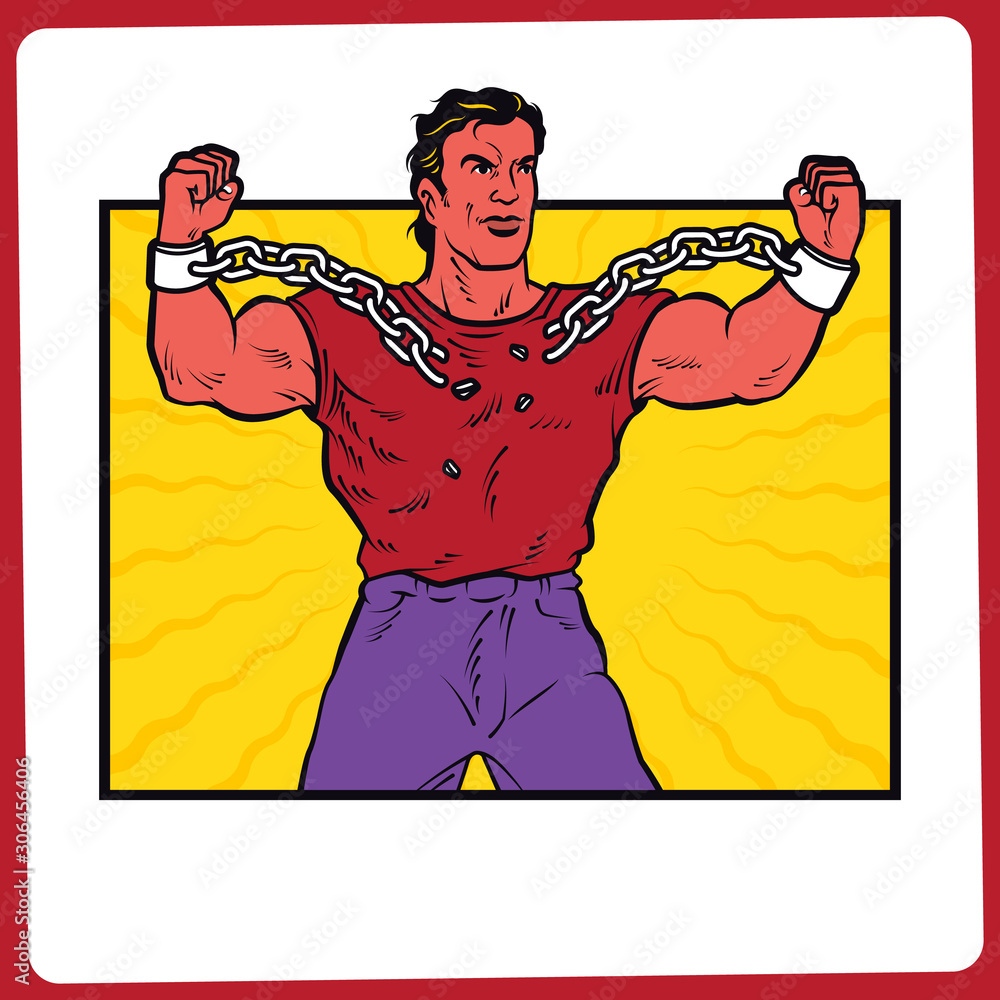 Broken handcuff Freedom concept. Two hands clenched in a fist tearing ...