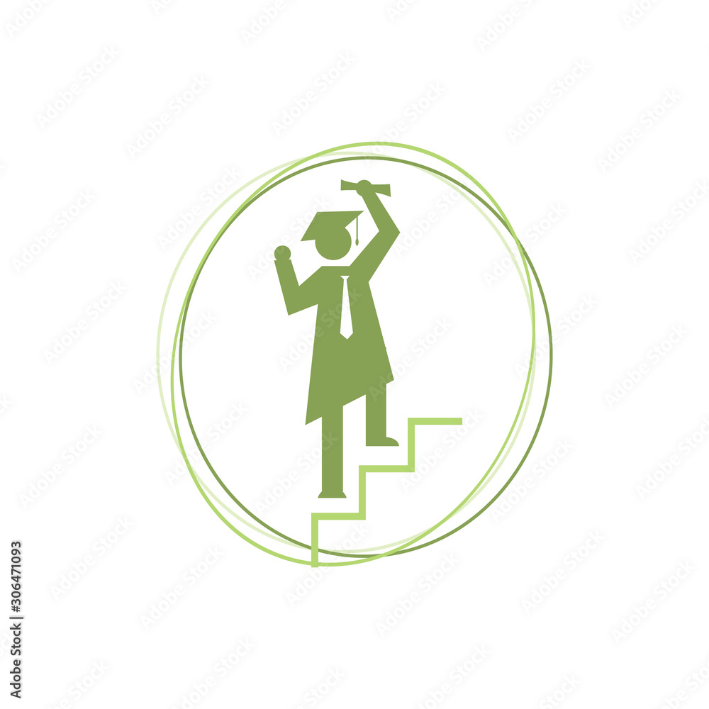 success student logo vector. graduation sign Logo symbol concept ...