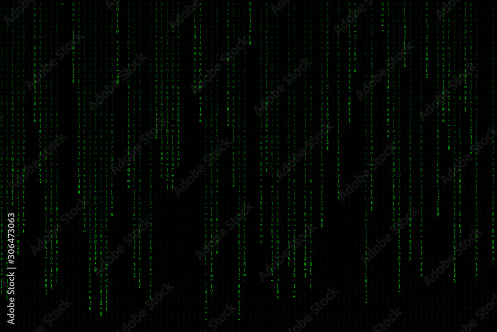 Technology digital matrix dark or black background with special ...