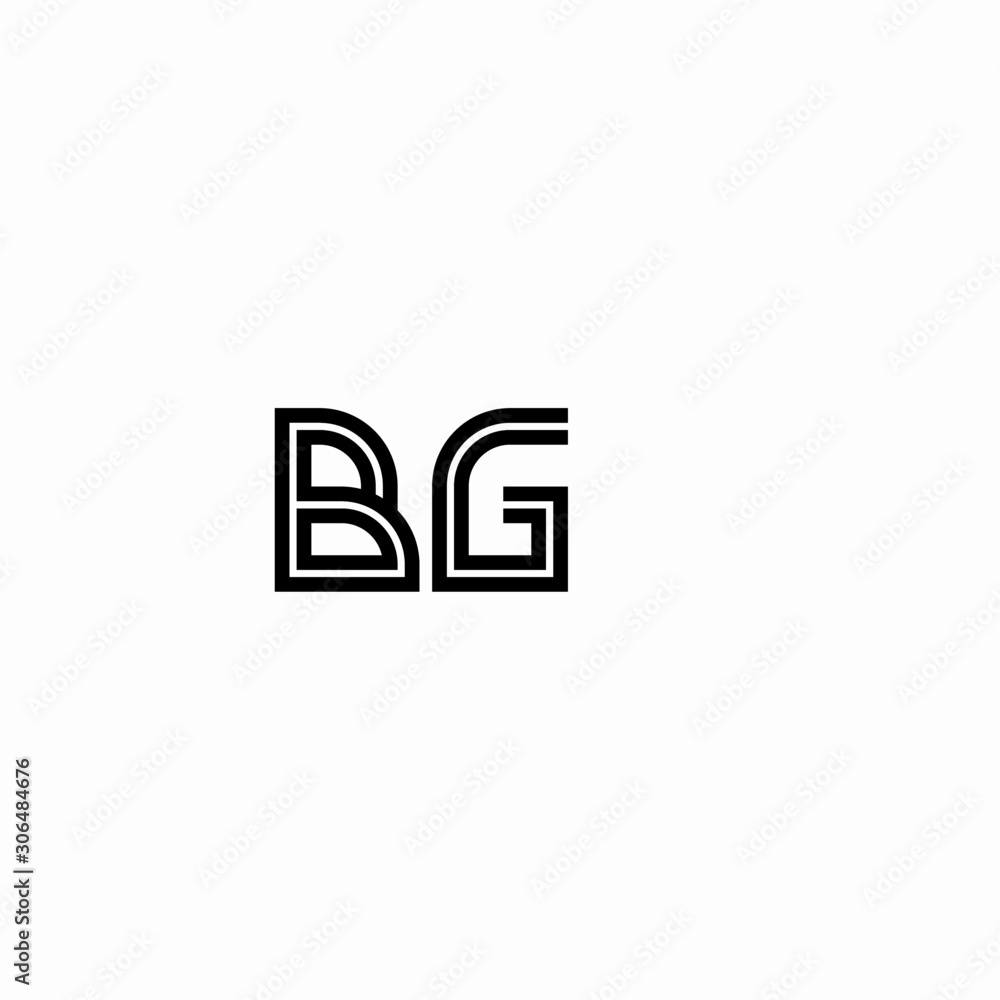 Initial outline letter BG style template Stock Vector | Adobe Stock
