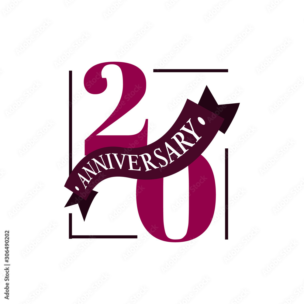 20th anniversary vector logo illustration. 20 years anniversary ...