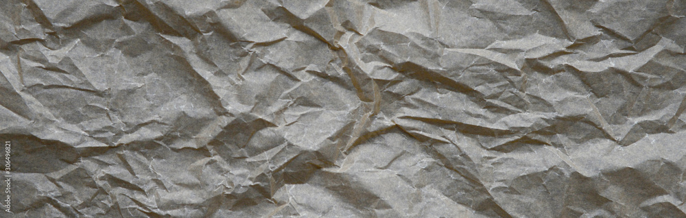 Abstract crumpled baking paper background. Top view of old brown beige ...