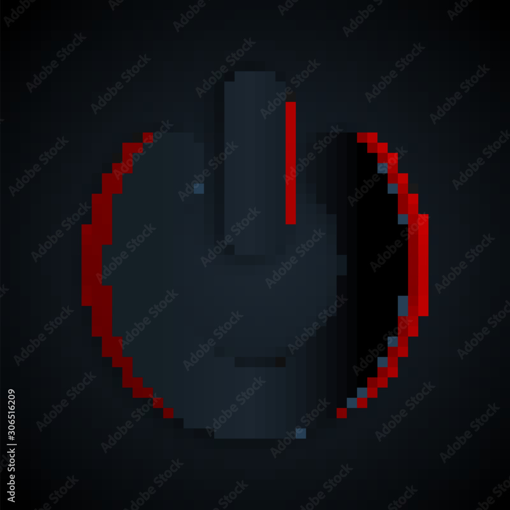 Paper cut Power button icon isolated on black background. Start sign ...