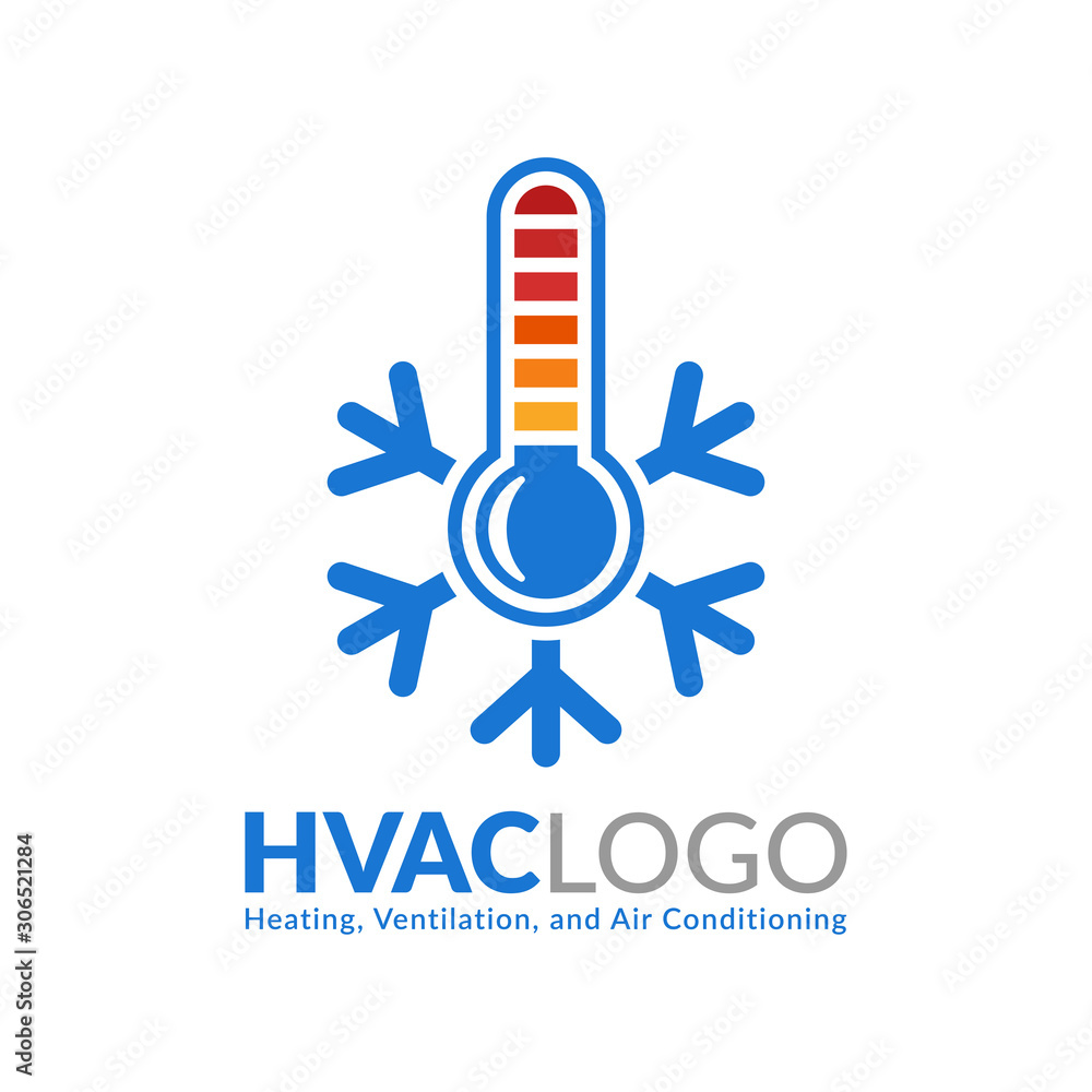HVAC logo design, heating ventilation and air conditioning logo or icon ...
