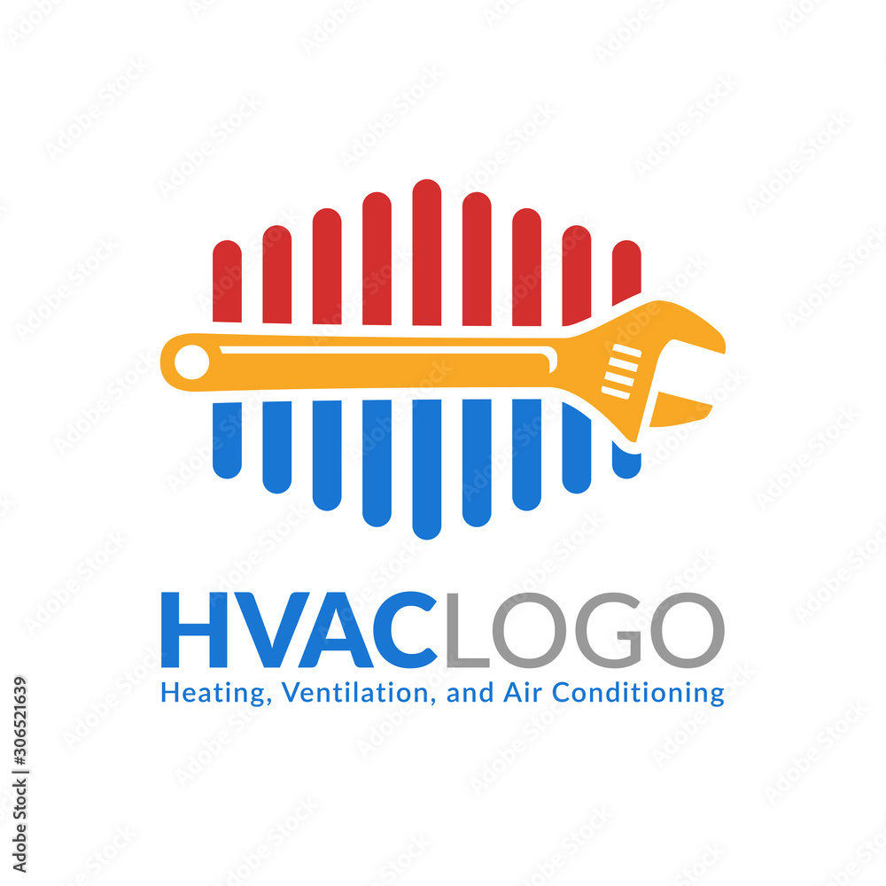 HVAC logo design, heating ventilation and air conditioning logo or icon ...