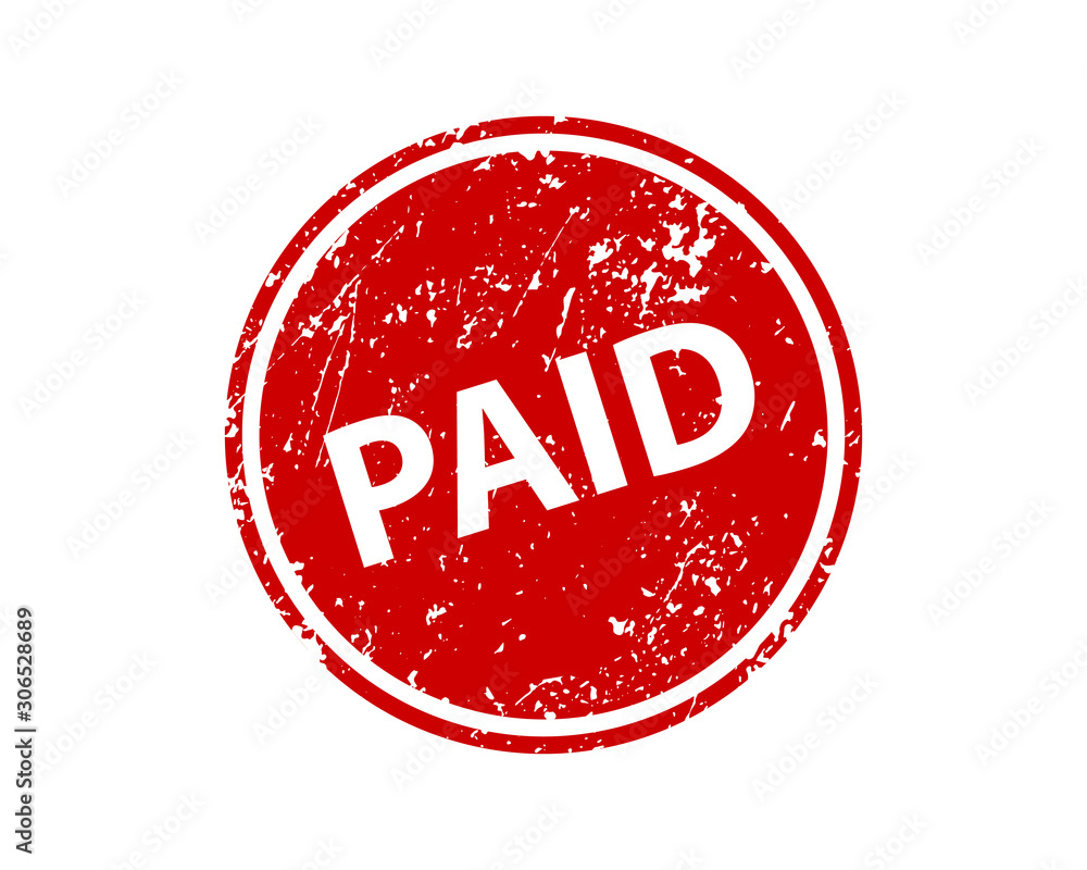 Paid stamp vector texture. Rubber cliche imprint. Web or print design ...