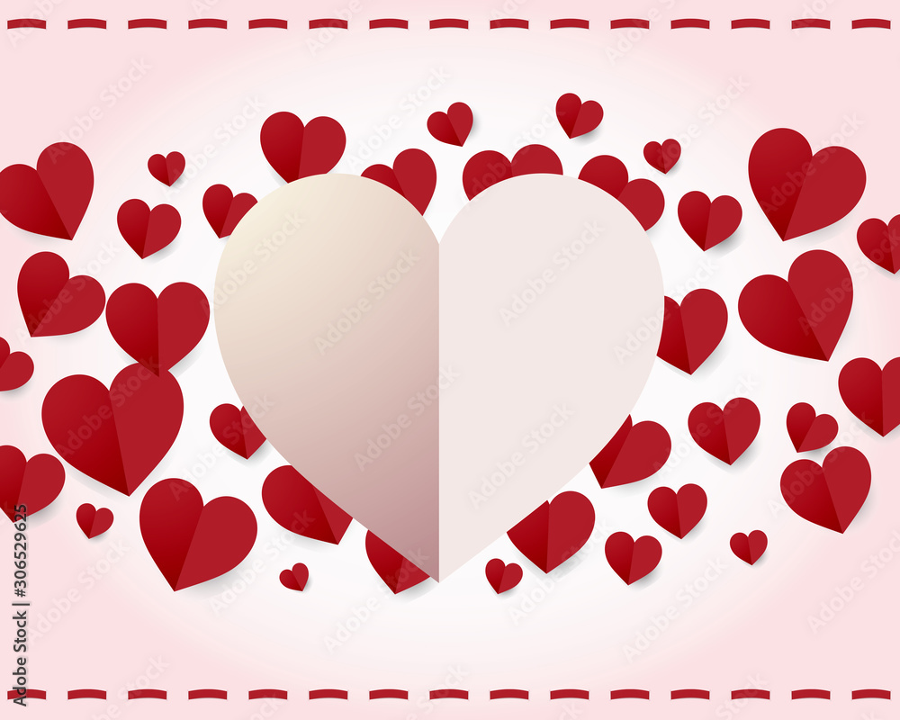 hearts background of papercraft hearts Stock Vector | Adobe Stock