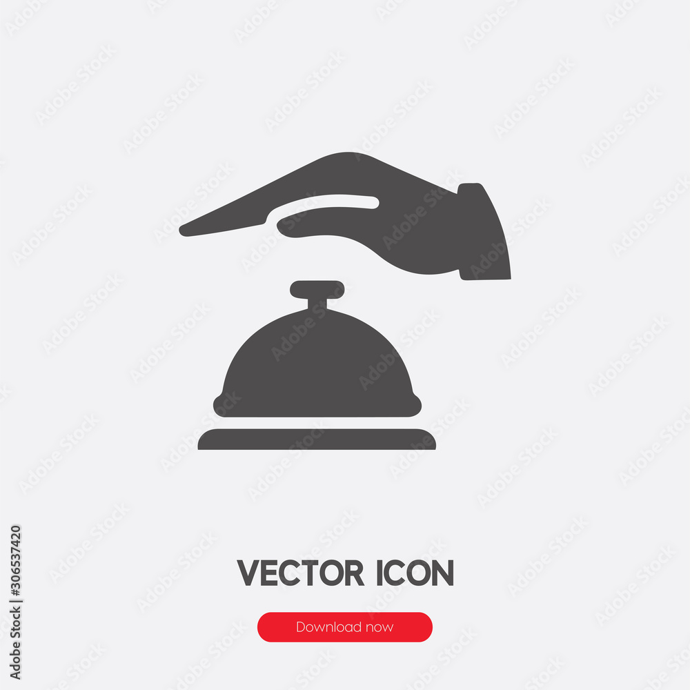 hotel bell icon vector. Linear style sign for mobile concept and web ...