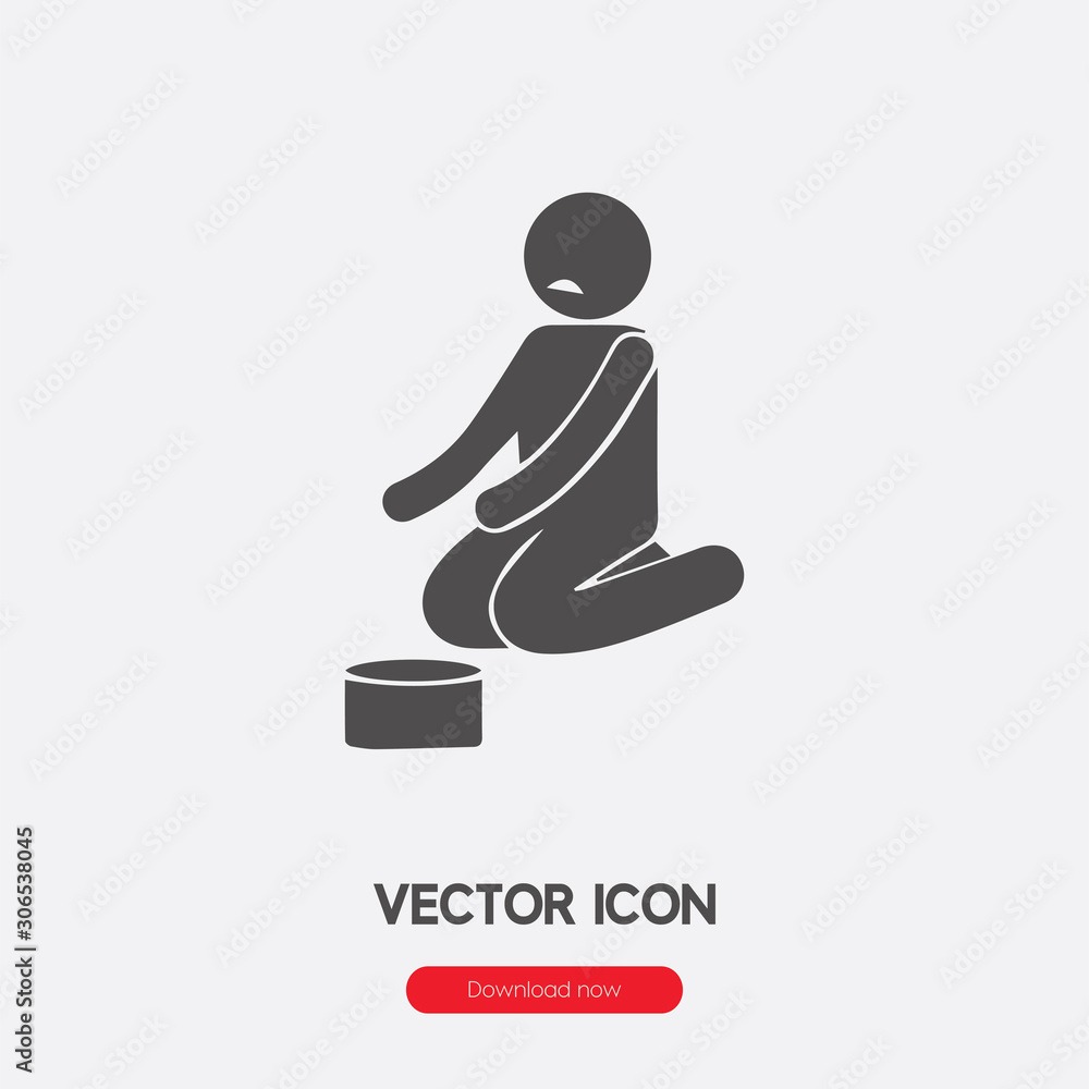 Poverty icon vector. Linear style sign for mobile concept and web ...