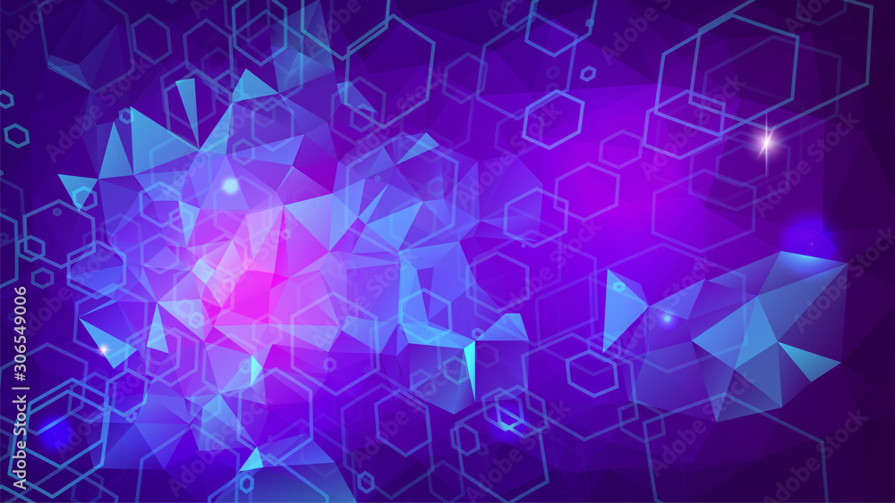 Abstract polygon and hexagon background. Polygonal pattern with hexagon ...