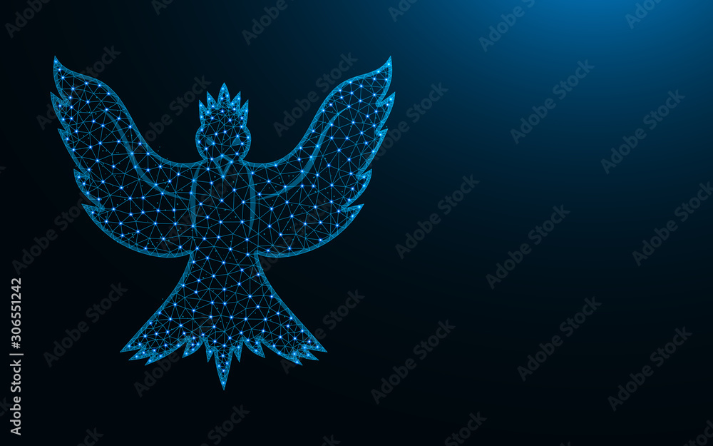 Phoenix bird low poly design, animal abstract geometric image ...